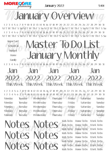 January overview - More Core Planning